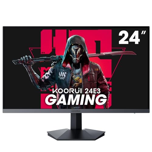 KOORUI 24 Inch Gaming Monitor, 165Hz IPS 1080p 1ms Adaptive Sync, Frameless, HDMI, DisplayPort, Tilt Adjustable, Eye Care, VESA Wall Mount, Black