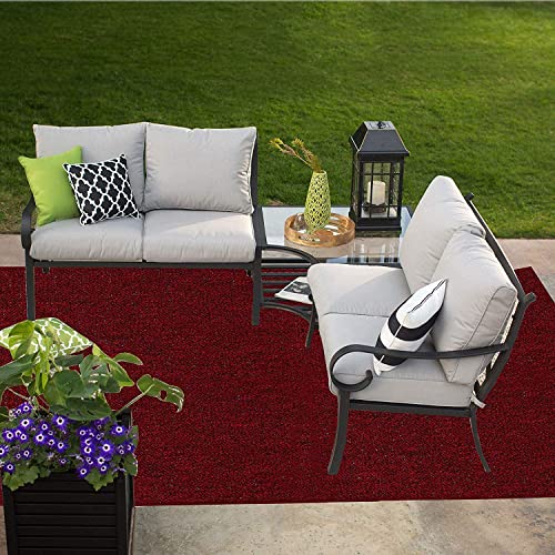 Ambiant Broadway Collection Pet Friendly Indoor Outdoor Area Rugs Red - 2' x 4', (A-NEYLAND2-RED-2x4)