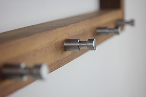 AquaTeak The Original 24" Moa Teak Wall Shelf with Hooks