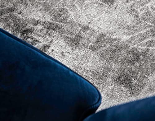 Unique Loom Sofia Collection Area Rug - Rainier (9' x 12' 2", Dark Gray/ Gray)