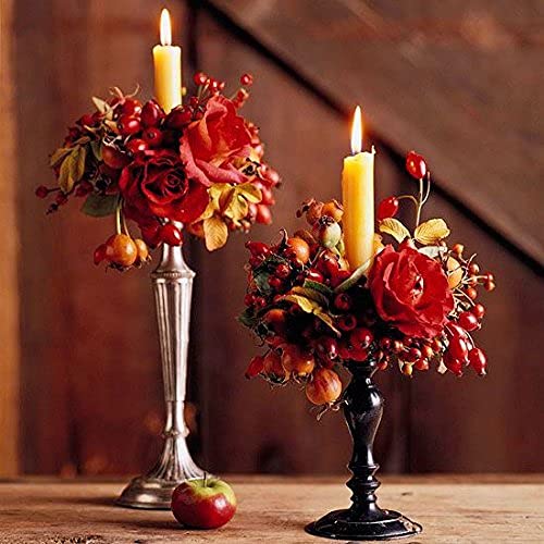 BCandle 100% Beeswax Colonial Taper Candles Organic Hand Made - 8 Inch Tall, 7/8 Inch Diameter; (6)