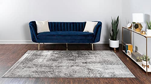 Unique Loom Sofia Collection Area Rug - Rainier (9' x 12' 2", Dark Gray/ Gray)