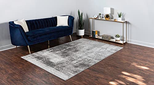 Unique Loom Sofia Collection Area Rug - Rainier (9' x 12' 2", Dark Gray/ Gray)