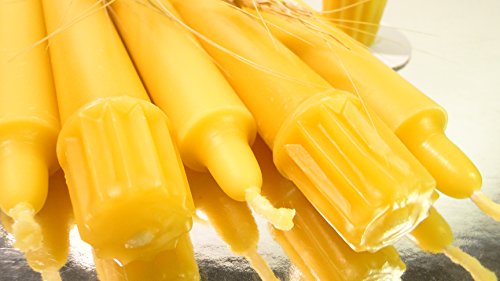 BCandle 100% Beeswax Colonial Taper Candles Organic Hand Made - 8 Inch Tall, 7/8 Inch Diameter; (6)