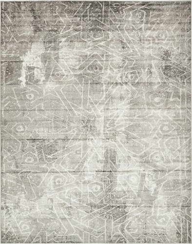 Unique Loom Sofia Collection Area Rug - Rainier (9' x 12' 2", Dark Gray/ Gray)
