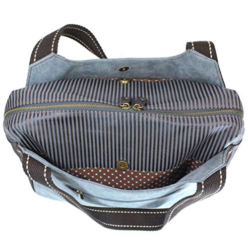 Chala Large Bowling Tote Bag with coin purse Brown (Bird II)