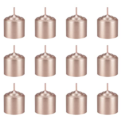 Mega Candles 12 pcs Unscented Rose Gold Votive Candle, Hand Poured Wax Candles 10 Hours 1.38 Inch x 1.5 Inch, Home Décor, Wedding Receptions, Baby Showers, Birthdays, Celebrations, Party Favors & More