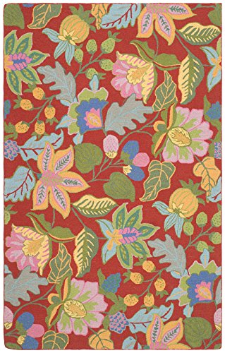 SAFAVIEH Jardin Collection 8' x 10' Red / Multi JAR951A Handmade Floral Premium Wool Area Rug