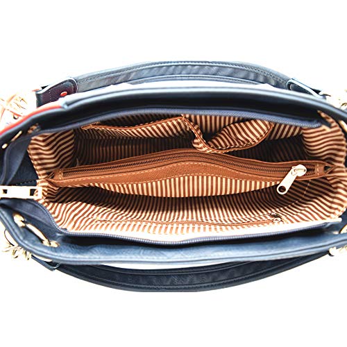 American Flag USA Stars and Stripes Concealed Carry Purse Women Country Handbag Wallet Set Red White Blue (#3 Navy Blue Set)