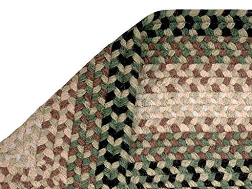 Better Trends Woodbridge Braid Collection is Durable, Mildew and Moisture Resistant Reversible Indoor Area Utility Rug 100% Wool in Vibrant Colors, 27" x 45" Rectangle, Green