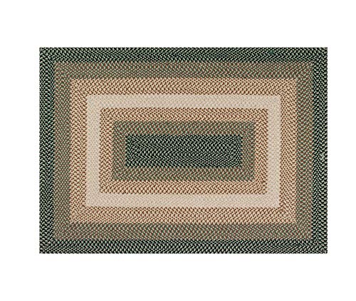 Better Trends Woodbridge Braid Collection is Durable, Mildew and Moisture Resistant Reversible Indoor Area Utility Rug 100% Wool in Vibrant Colors, 27" x 45" Rectangle, Green