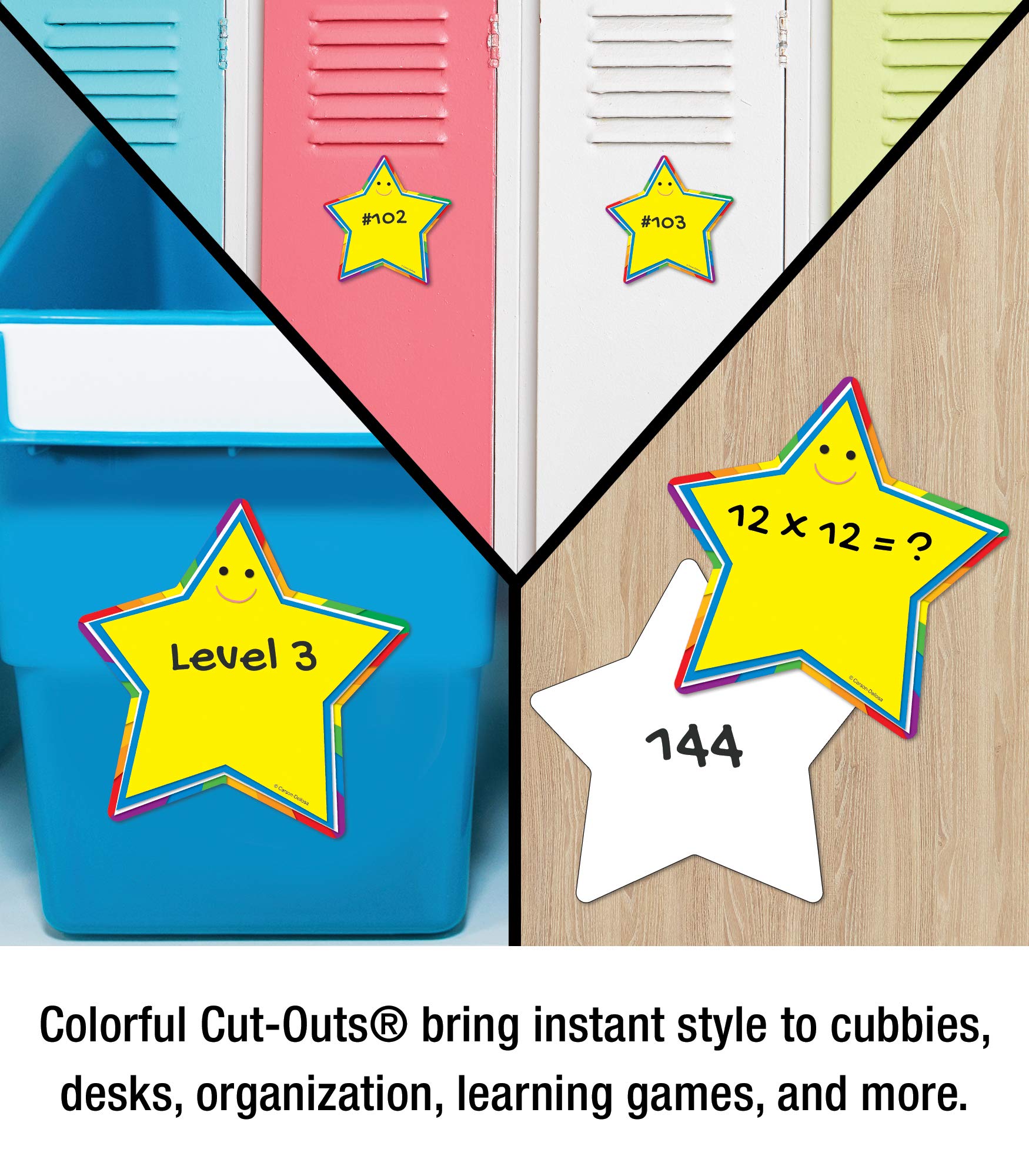 Carson Dellosa Star Cutouts, 36 Star Cutouts for Bulletin Board and Classroom Décor, Elementary Classroom Decor, Clasroom Cutouts, Star Cut-Outs, Cutouts for Classroom Bulletin Board Decorations