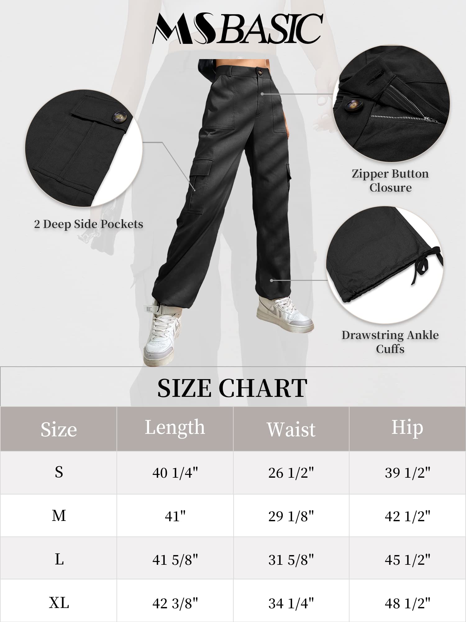 MSBASIC Cargo Pants for Women Casual Fashion Y2K High Waisted Baggy Pink Parachute Pants