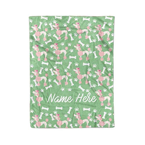 Personalized Custom Pet Poodle Fleece and Sherpa Throw Blanket for Men, Women, Kids, Babies - Matching Pet Blankets Perfect for Bedtime, Bedding or as Gift