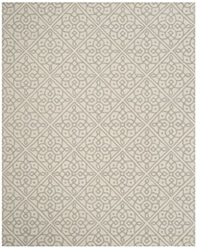 SAFAVIEH Cambridge Collection 8' x 10' Ivory/Grey CAM731Q Handmade Trellis Premium Wool Area Rug