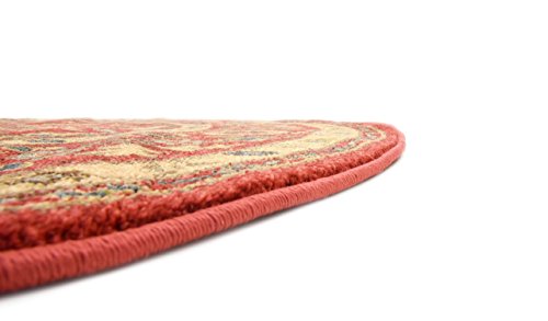 Unique Loom Edinburgh Collection Classic Oriental Traditional French Cottage Inspired Intricate Design Area Rug, 6 ft x 6 ft, Red/Beige