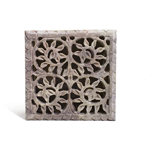 Hashcart Hand-Carved Jewelry Storage Box - Decorative Trinket Box - Birthday, Anniversary, Housewarming, Gifts for Women | Ring Box |