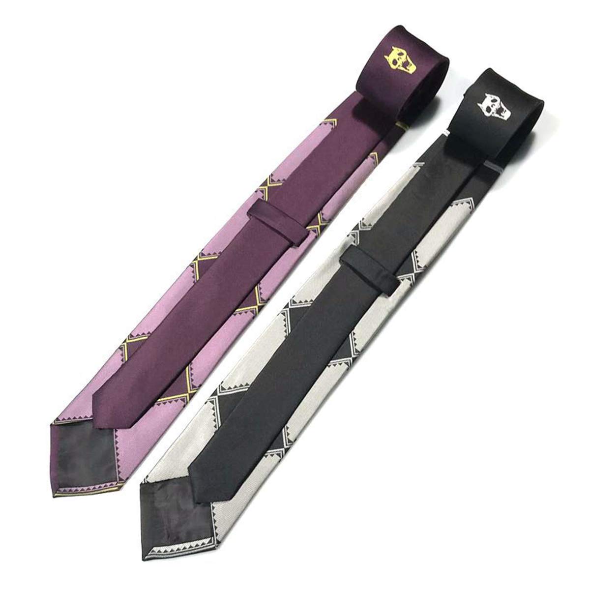 Gamusi Yoshikage Skull Neck Tie Necktie Adventure Tie Cosplay Costume Props (Purple)