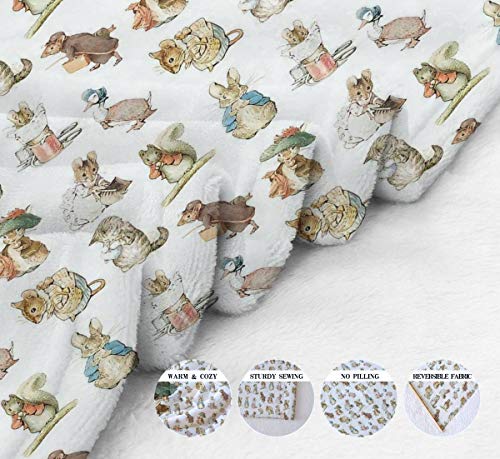 Rabbit Fleece Blanket Soft Plush Throw TV Blanket Bedding Flannel Throw Shawls and Wraps Lightweight for Bed Couch Chair Travel, 59"x78.7"