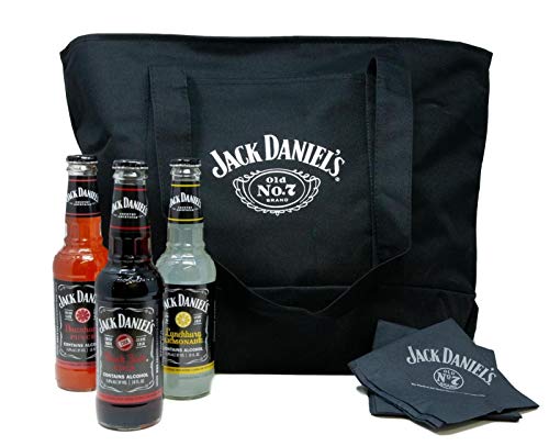 Jack Daniel's Classic Boat Tote – Box Stitched Logo on Front – 25.5” Long Handles – Large Outside Pocket with Zippered Inner Pocket