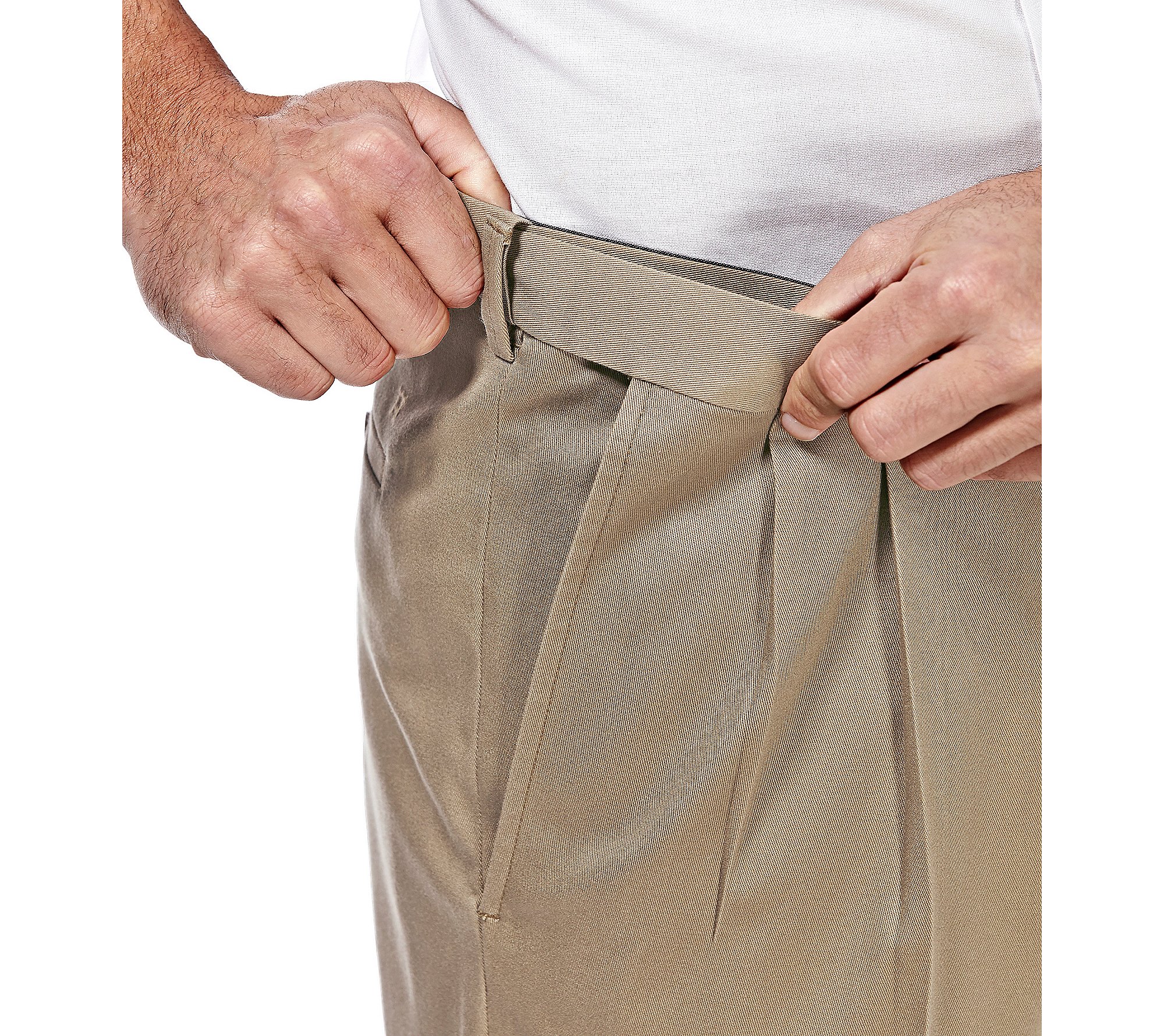 Haggar Men's Premium No Iron Khaki Classic Fit Pleat Front Casual Pant (Regular and Big & Tall Sizes), 42W x 30L