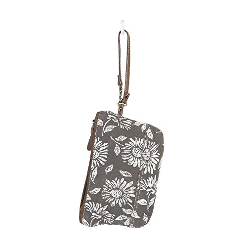 Myra Bag Sunflower Pouch Upcycled Wristlet Bag S-1286
