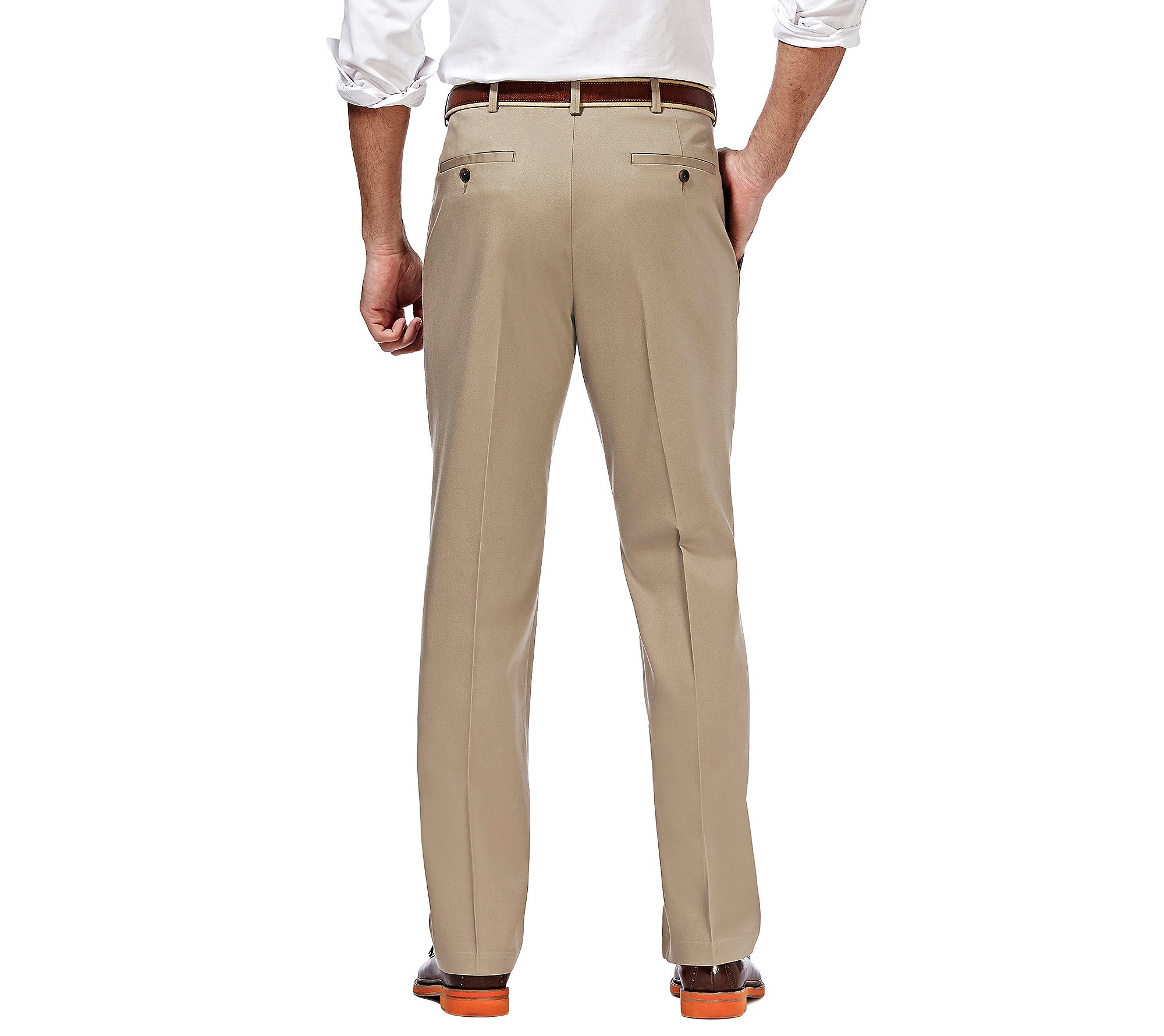 Haggar Men's Premium No Iron Khaki Classic Fit Pleat Front Casual Pant (Regular and Big & Tall Sizes), 42W x 30L