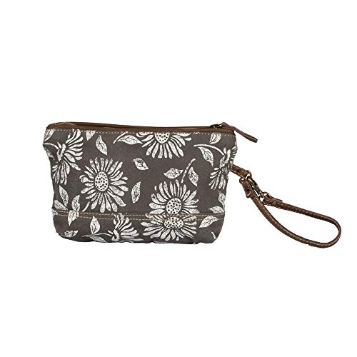 Myra Bag Sunflower Pouch Upcycled Wristlet Bag S-1286