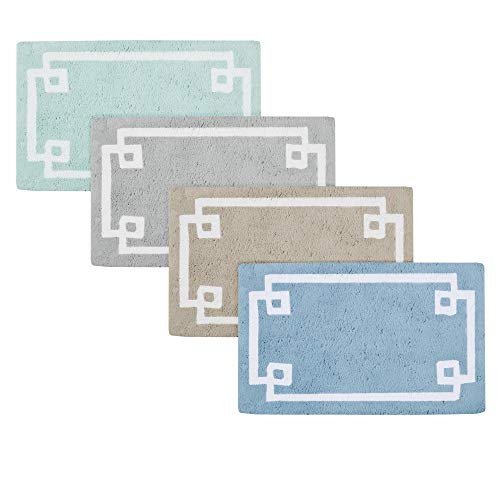 Madison Park Evan 100% Cotton Bathroom Rug Non Slip Backing-Luxrurious Tufted Plush Bath Mat Absorbent, Quick Dry, Spa Design Shower Room Décor, 24x72, Grey
