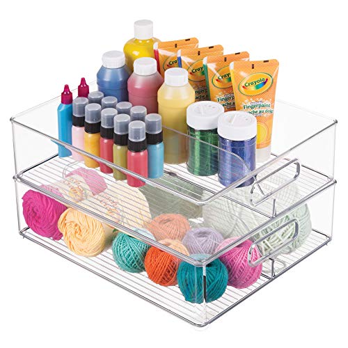 iDesign Recycled Plastic Resipreme Divided Fridge and Freezer, 12β x 4β x 14.5β, Clear