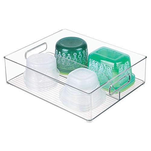 iDesign Recycled Plastic Resipreme Divided Fridge and Freezer, 12β x 4β x 14.5β, Clear