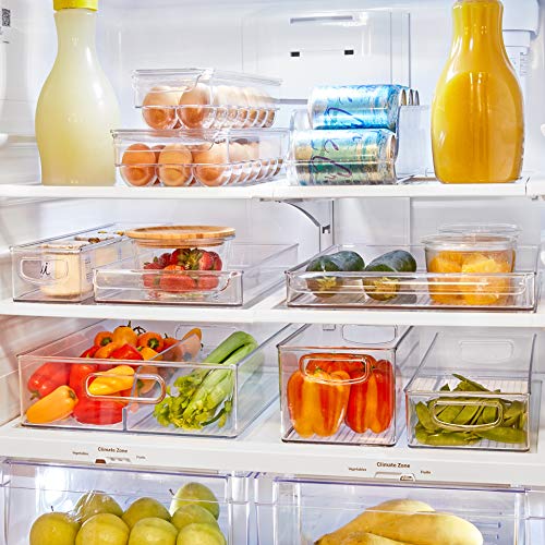 iDesign Recycled Plastic Resipreme Divided Fridge and Freezer, 12β x 4β x 14.5β, Clear