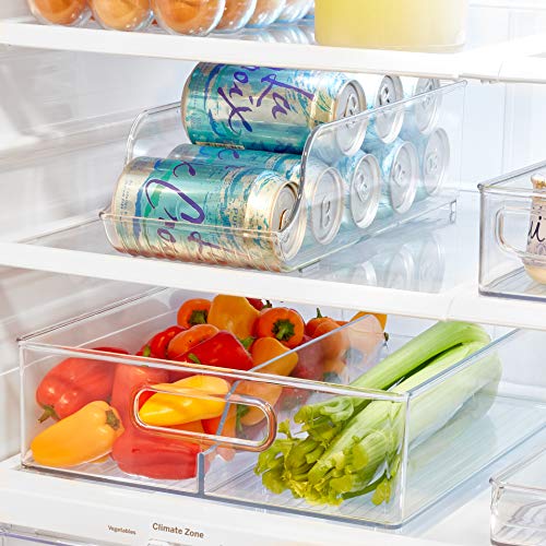 iDesign Recycled Plastic Resipreme Divided Fridge and Freezer, 12β x 4β x 14.5β, Clear