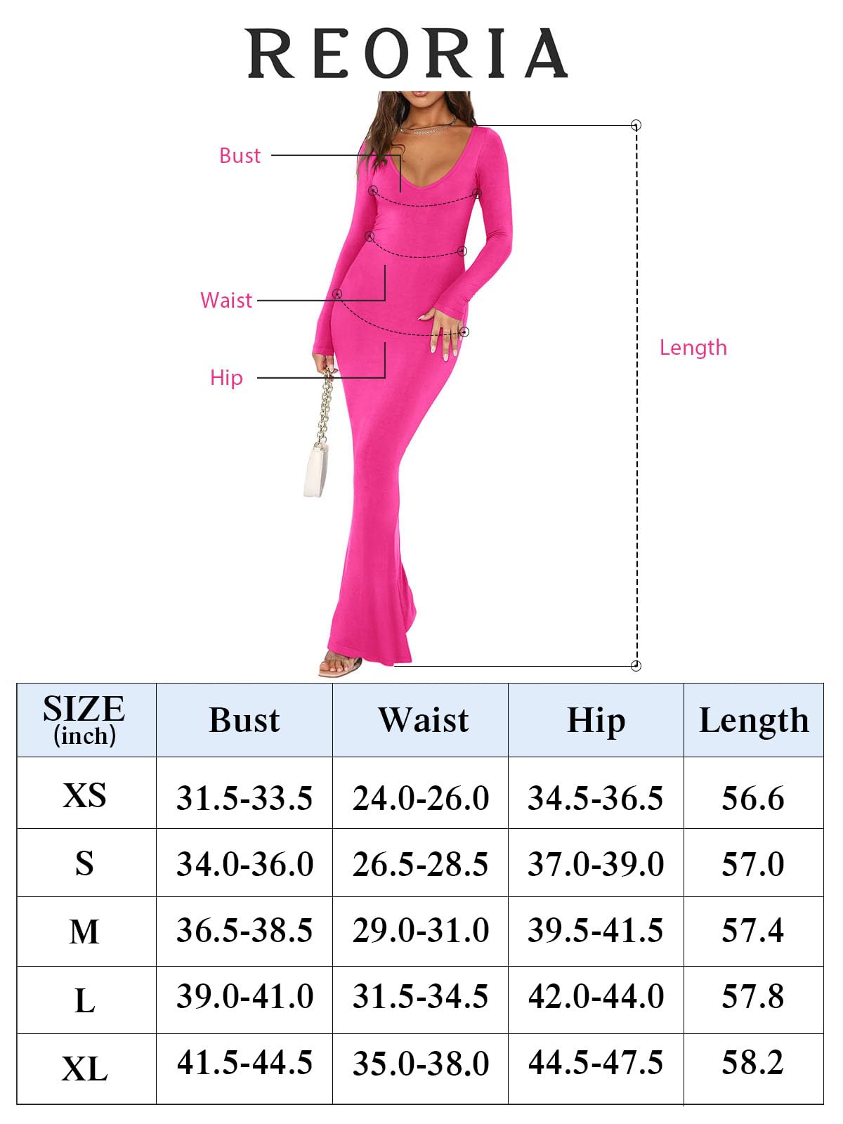 REORIA Women's Sexy Soft Lounge Ribbed Long Dress Fall Elegant Formal Wedding Guest Long Sleeve Deep V Neck Bodycon Maxi Dresses Coffee X-Large