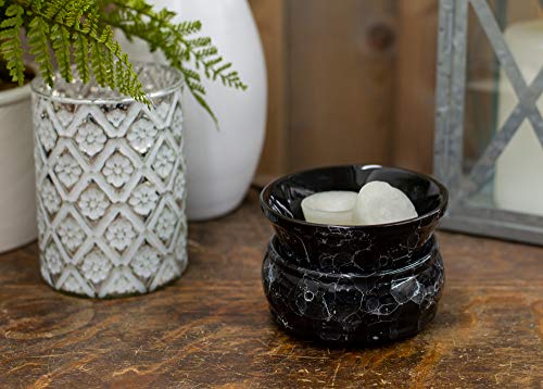 Original Candle Warmer - Black Marble Electric Candle and Tart Burner, 2 Piece