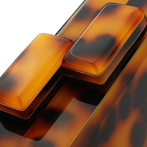 SSMY Women Amber Evening Clutch Acrylic Purse Perspex Handbag For Wedding Party, Brown, One Size