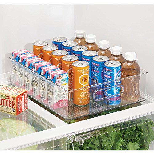 iDesign Recycled Plastic Resipreme Divided Fridge and Freezer, 12β x 4β x 14.5β, Clear