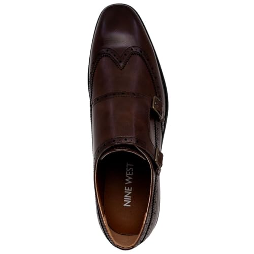 Nine West Men's Double Monk Strap Dress Shoes Oxford Shoes for Formal and Office Business Casual Durable & Comfortable-Markis-Brown-12