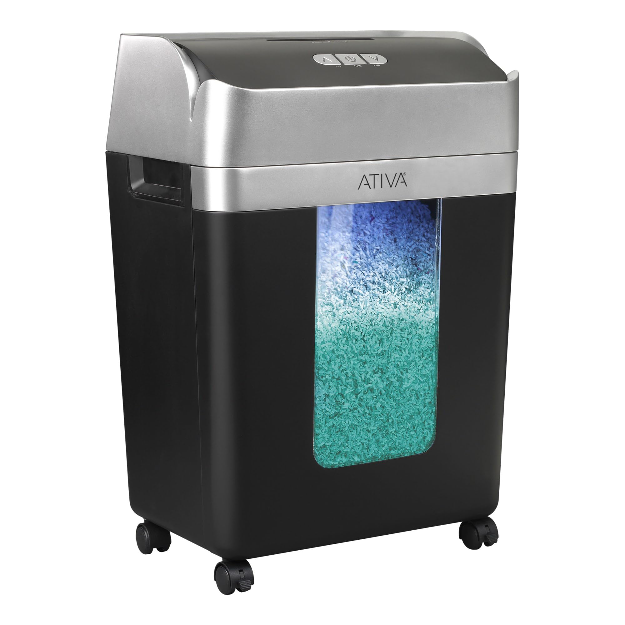 Ativa™ - Shredder - 14-Sheet Super Micro-Cut Shredder - 0.07" x 0.39" - Black/silver