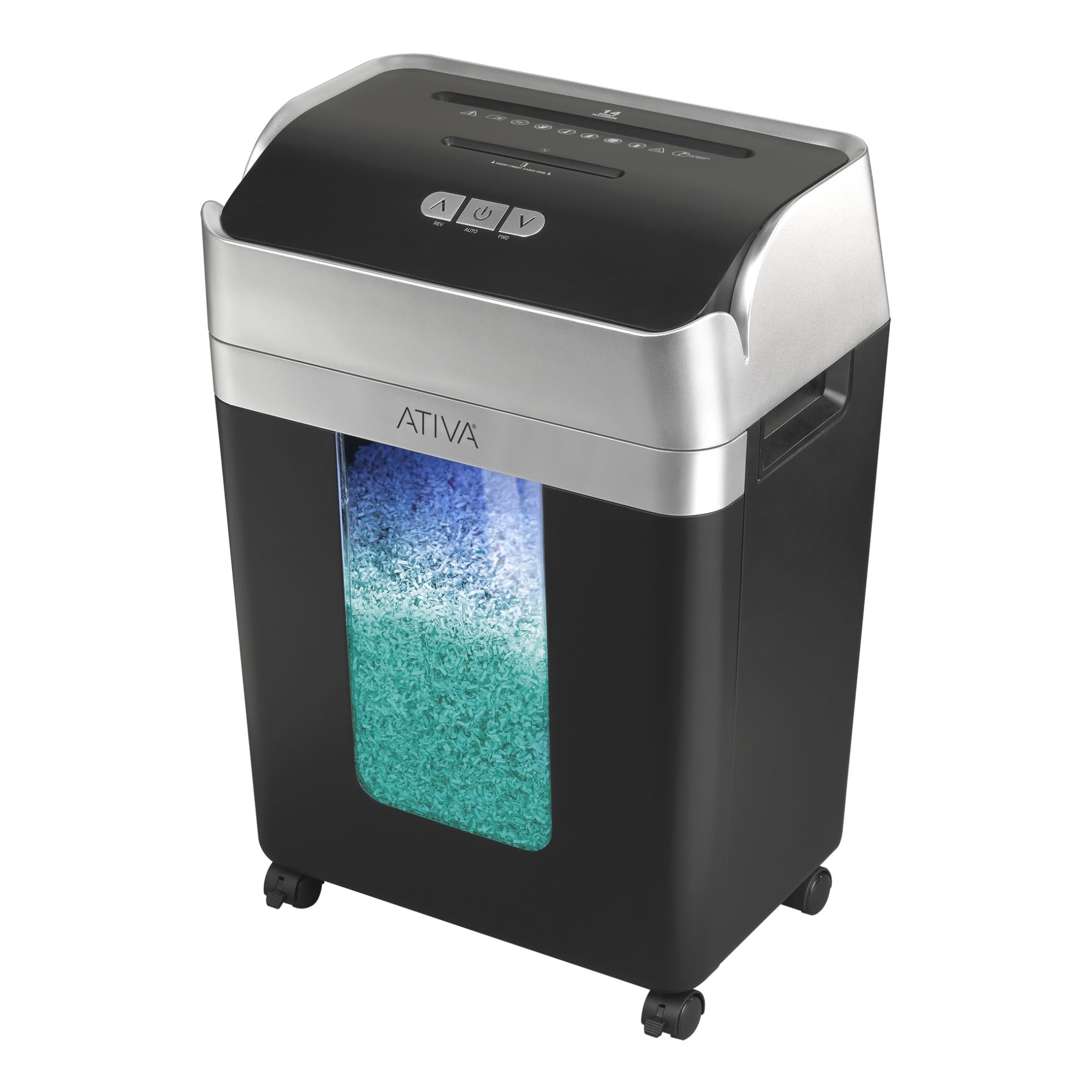 Ativa™ - Shredder - 14-Sheet Super Micro-Cut Shredder - 0.07" x 0.39" - Black/silver