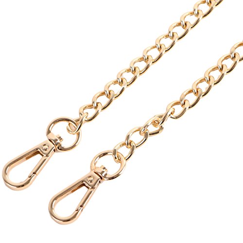 kilofly 2pc Gold Plated Faux Leather Removable Clutch Chain Shoulder Straps Set