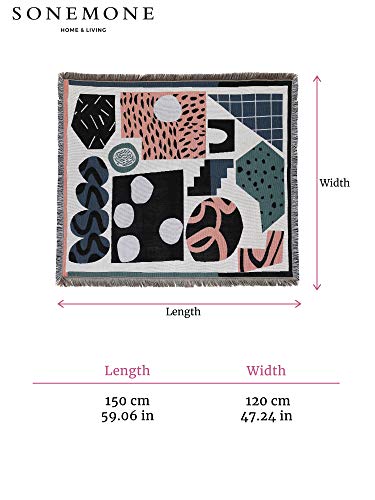 Sonemone Sofa Throw Blanket Year Round Morden Style Couch Sofa Bed Beach Travle 50"x63"