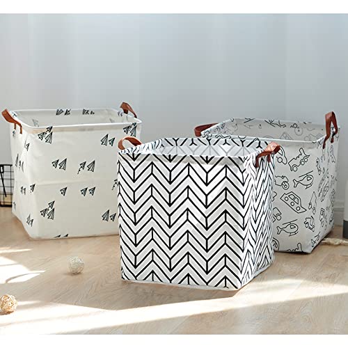 Kingrol 3 Pack Storage Baskets,13 x 13 x 13 Inch Large Collapsible Storage Bins with Handles for Closet Shelves Organizer, Decorative Baskets for Home, Office, Nursery, Laundry