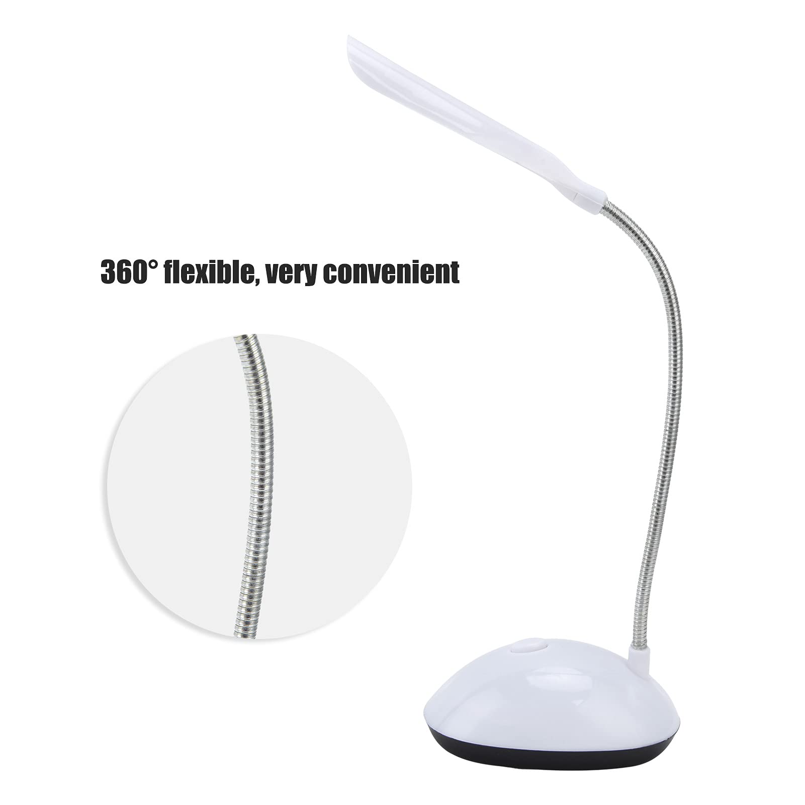 LIKJ Eye‑Caring Table Lamps, LED Desk Table Lamp Easy to Fold with Flicker‑Free/Glare‑Free for Working