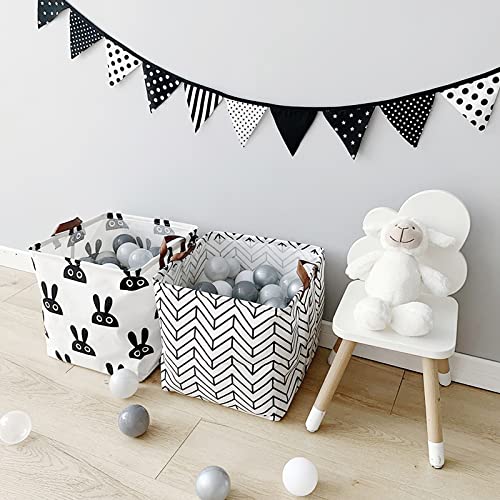 Kingrol 3 Pack Storage Baskets,13 x 13 x 13 Inch Large Collapsible Storage Bins with Handles for Closet Shelves Organizer, Decorative Baskets for Home, Office, Nursery, Laundry