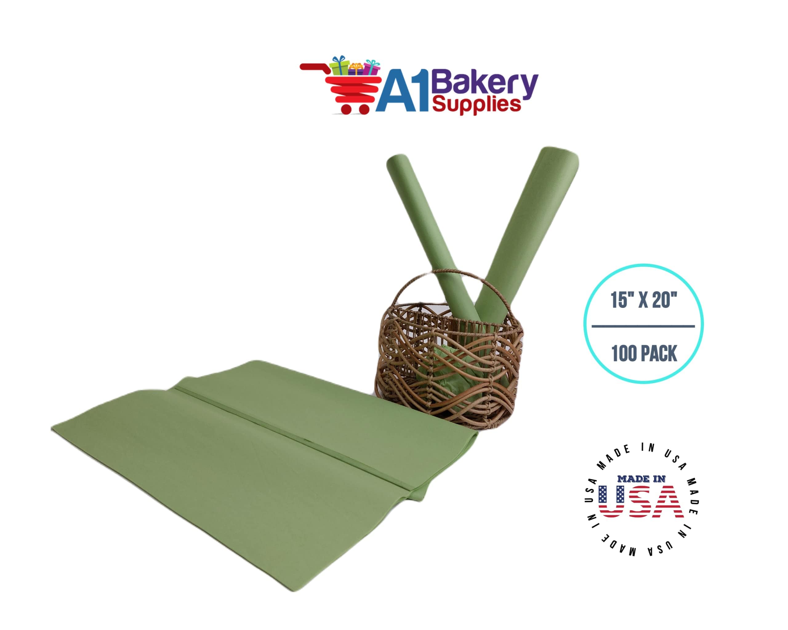 Sage Green Light Olive Bulk Tissue Paper 15 Inch x 20 Inch - 100 Sheets Premium Quality Gift wrap Tissue Paper Made in USA
