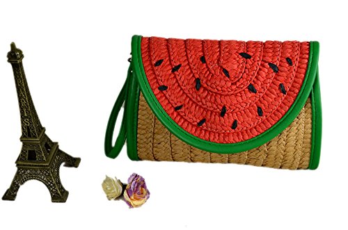 Watermelon Fruit Women's Straw Plaited Article Handbag