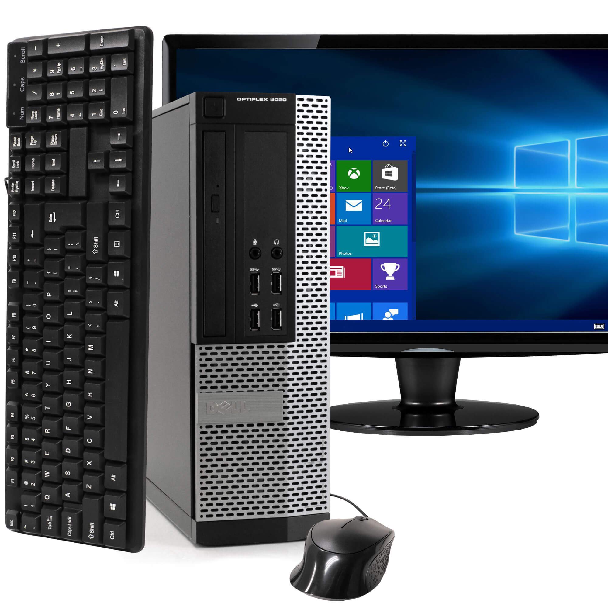 Dell Optiplex 9020 Desktop Computer | Quad Core Intel i7 (3.4) | 32GB DDR3 RAM | 1TB SSD Solid State | Windows 10 Professional | 24in LCD Monitor | Home or Office PC (Renewed)
