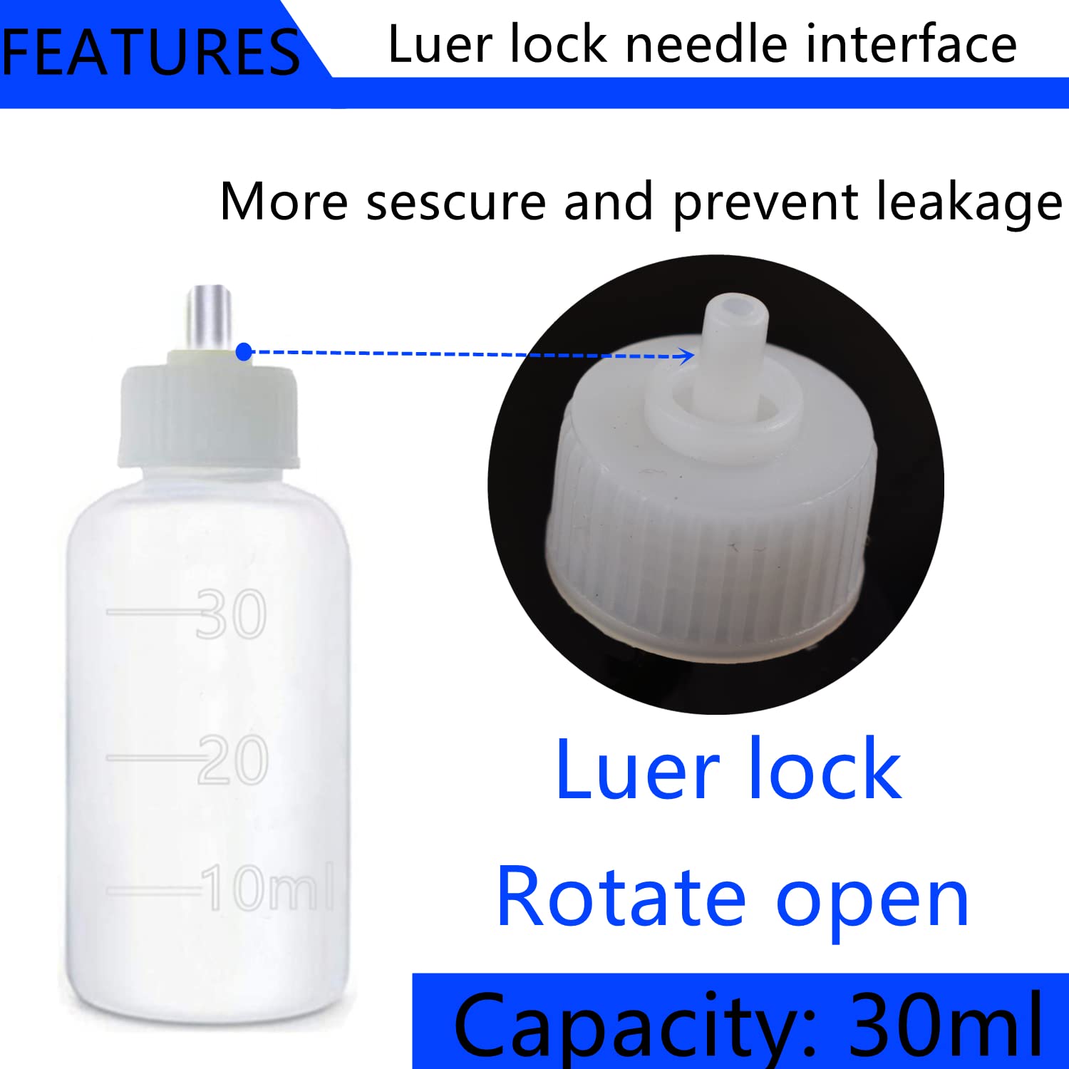 Expesumas 6 Pcs Glue Applicator Bottles, 30ml Plastic Squeezable Dropper Bottles with Blunt Needle Tip 14ga 16ga 18ga 20ga for Glue Applications, Paint Quilling Craft and Oil