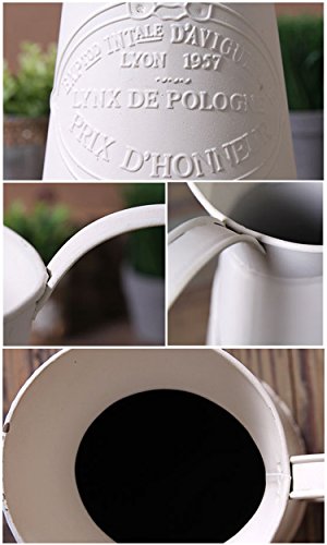 VANCORE Shabby Chic Large Metal Jug Flower Pitcher Vase